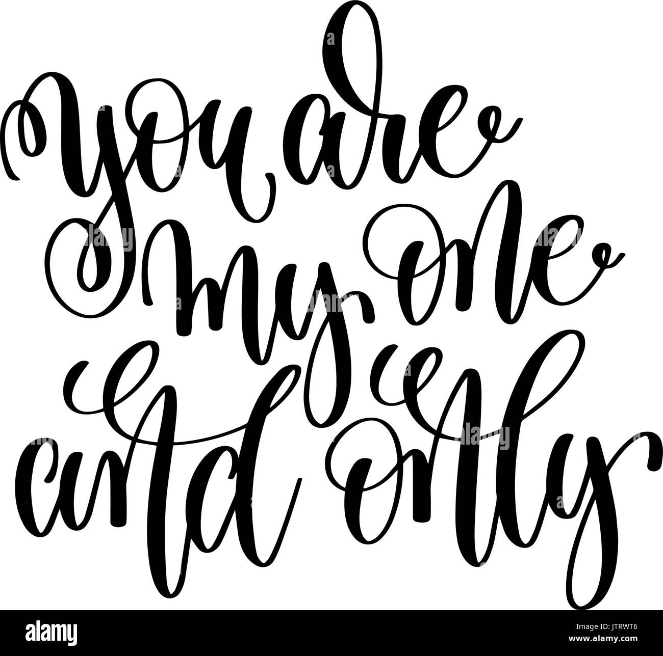 Only handwritten lettering quote love Stock Vector Images - Alamy