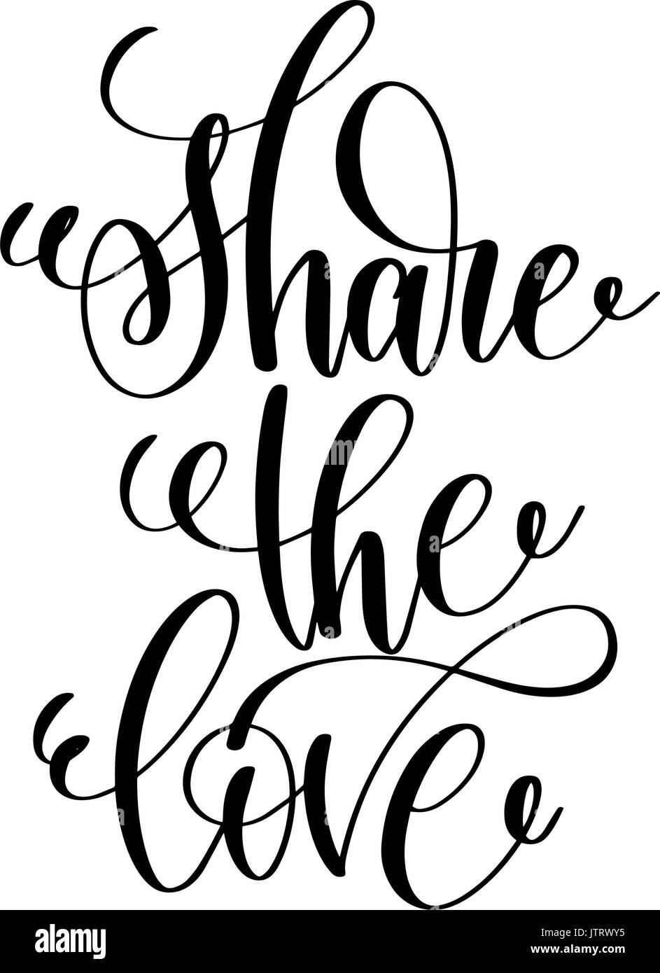 share the love handwritten typographic poster Stock Vector Image & Art ...