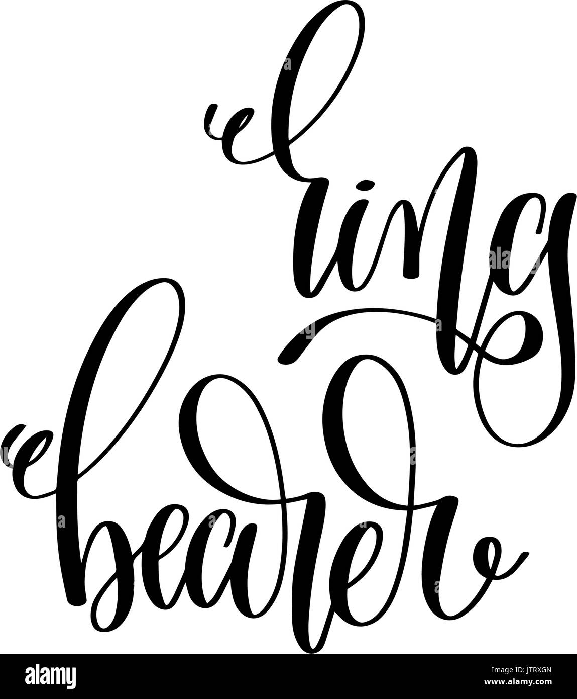 ring bearer hand lettering inscription Stock Vector Image & Art - Alamy