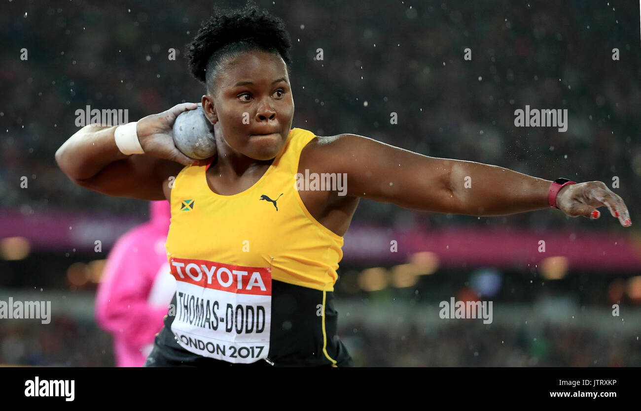 Jamaica's Danniel Thomas-Dodd in action in the Women's Shot Put during ...