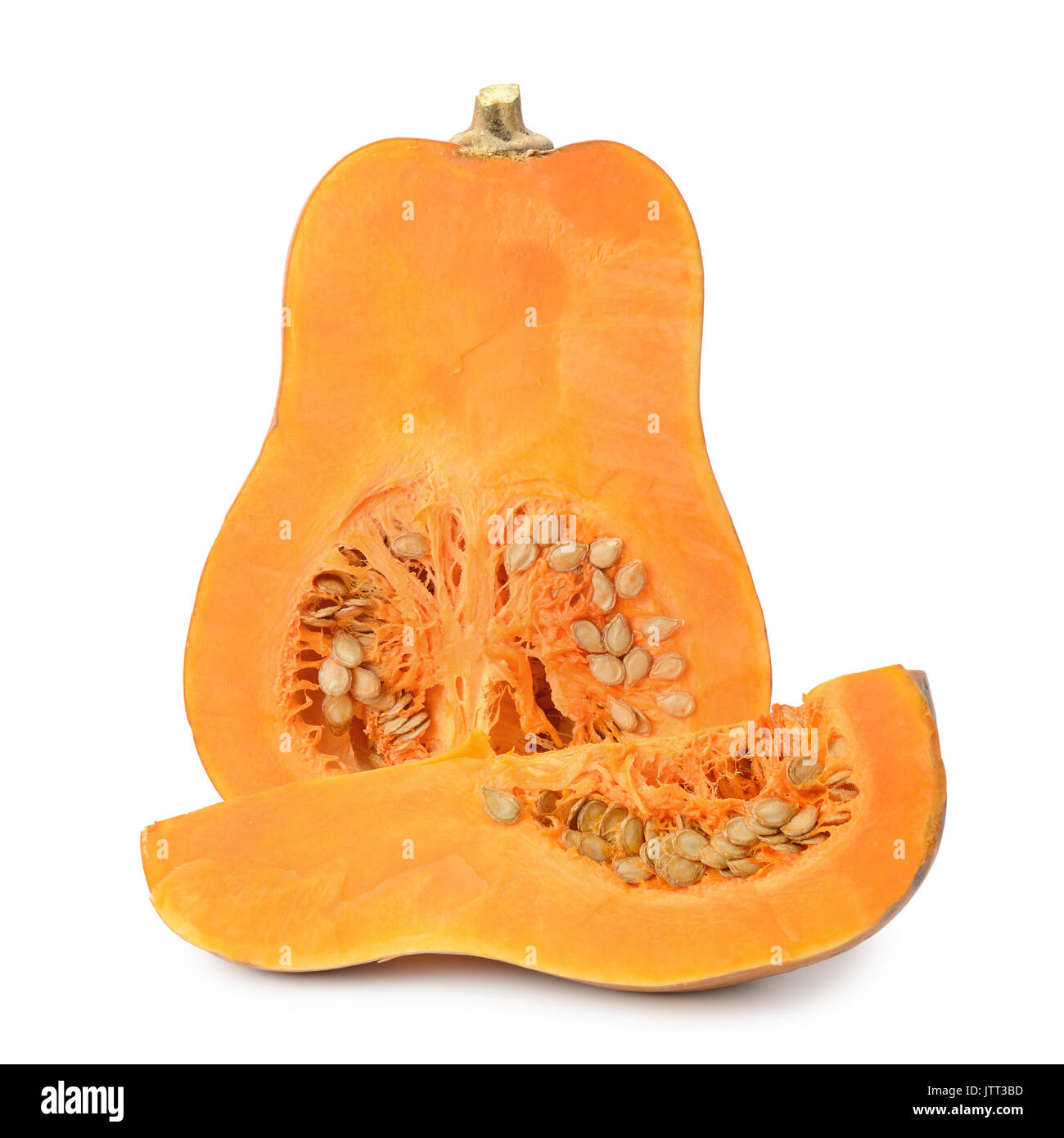 cut pumpkin isolated on white Stock Photo - Alamy