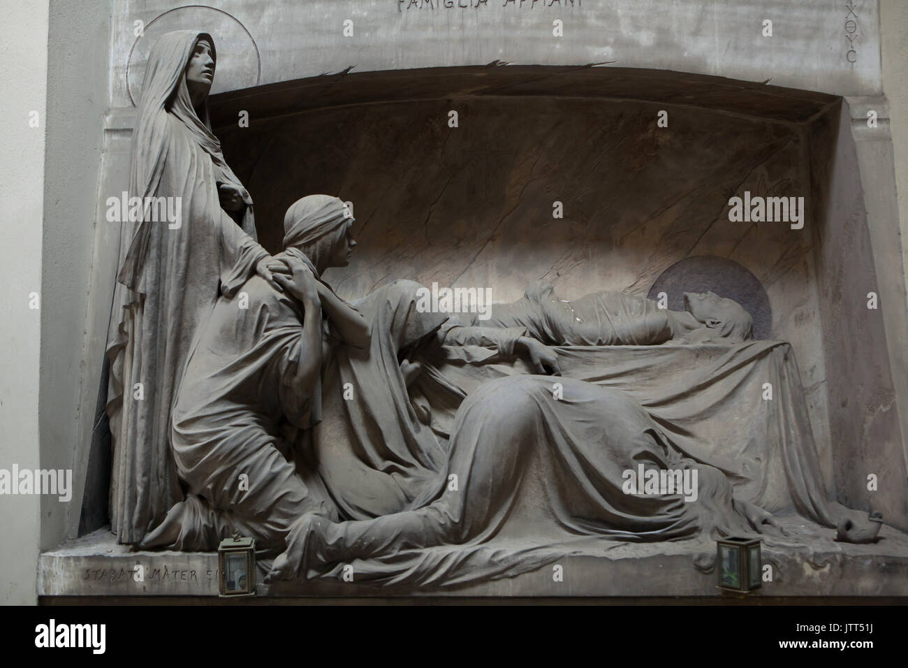 Lamentation of Christ depicted on the marble funeral monument to the ...