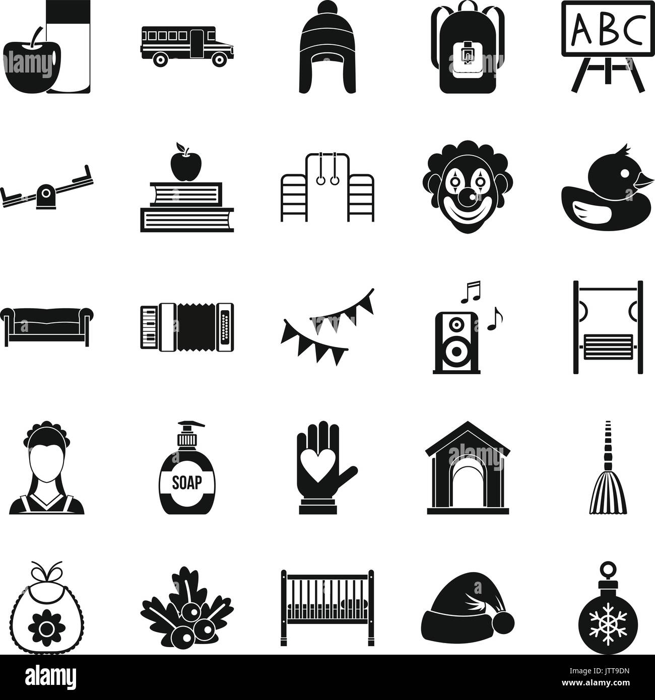 Nursery school icons set, simple style Stock Vector Image & Art - Alamy