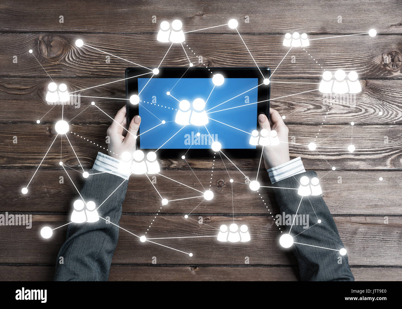 Concept of social communication and networking with social connection ...