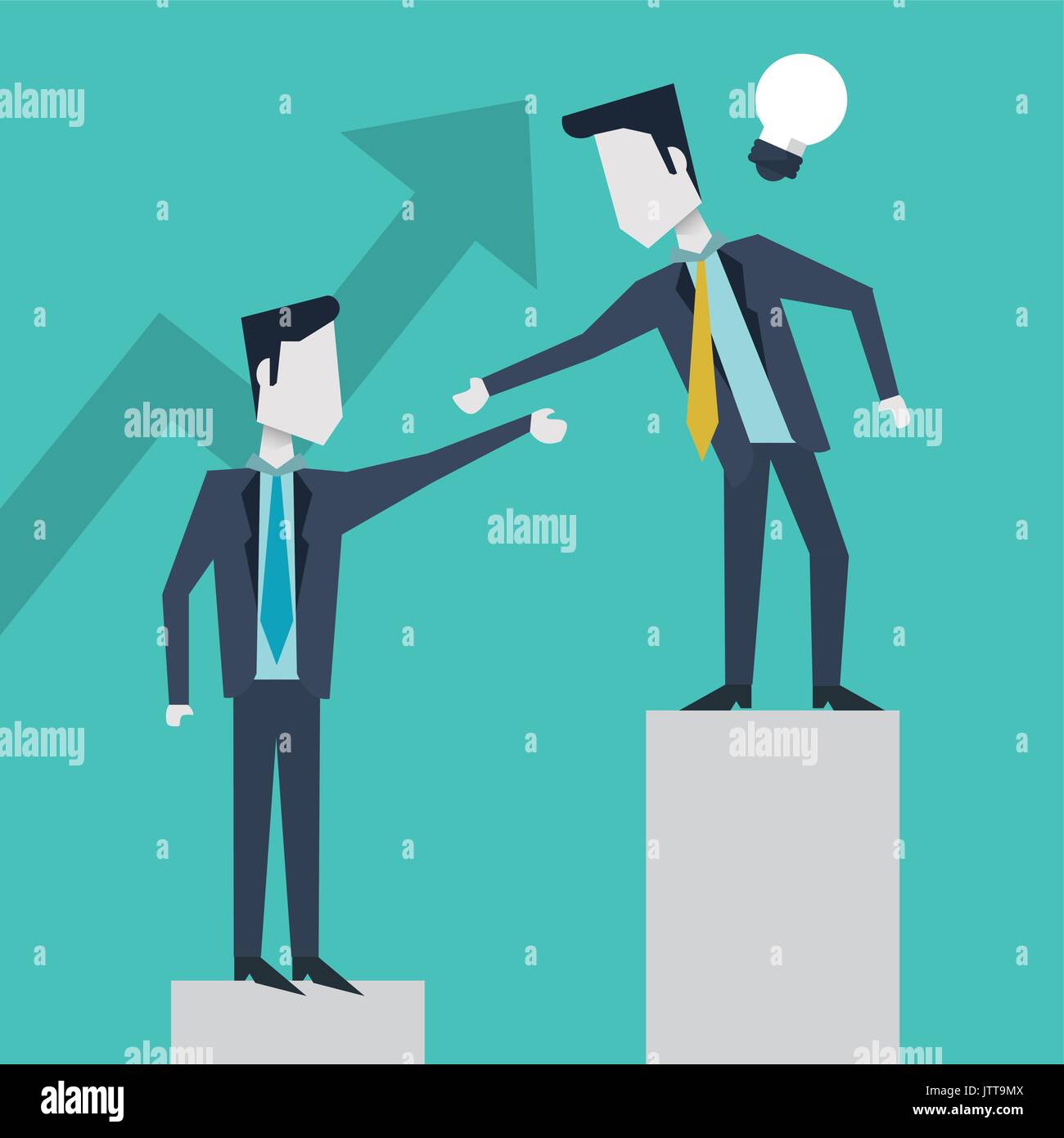 colorful background of business men on the economic status bar Stock ...