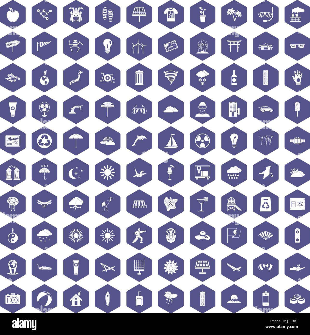 100 sun icons hexagon purple Stock Vector Image & Art - Alamy