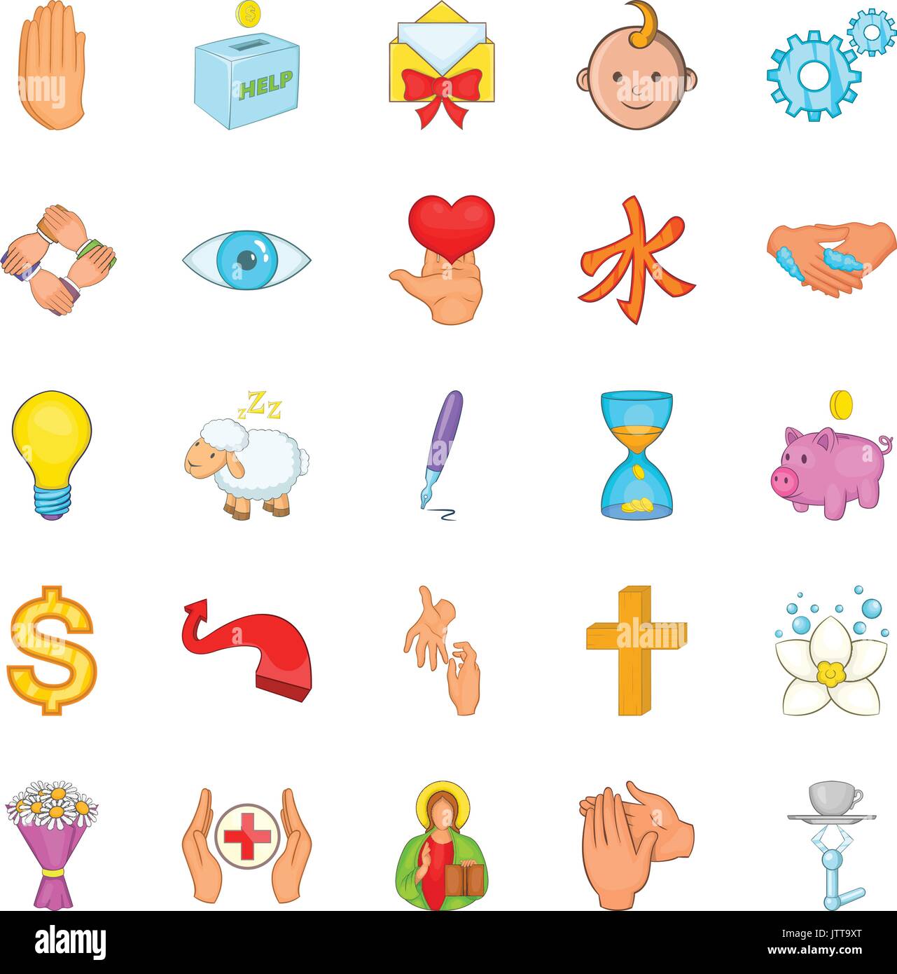 Goodness icons set, cartoon style Stock Vector Image & Art - Alamy