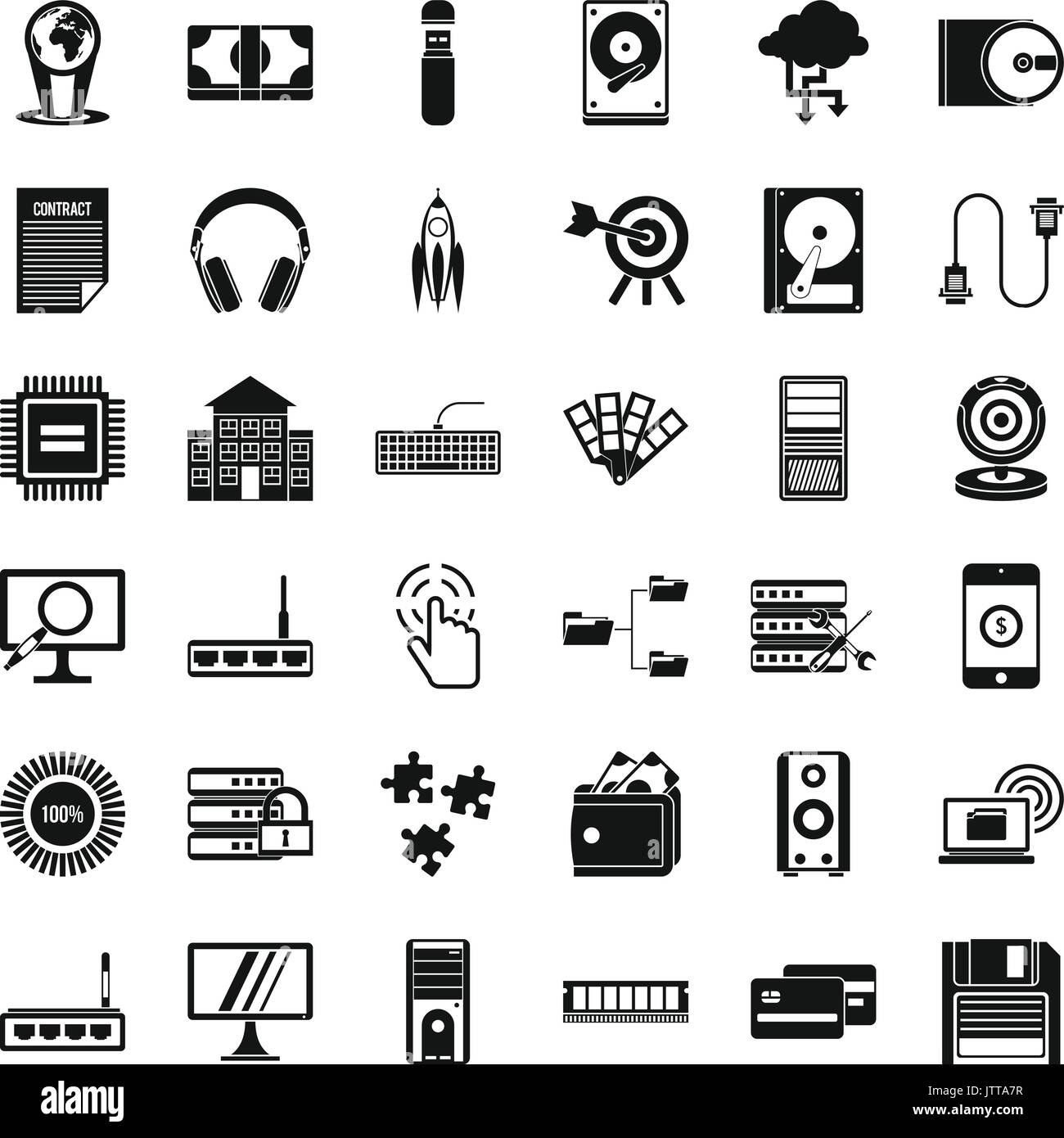 Web extension icons set, simple style Stock Vector Image & Art - Alamy