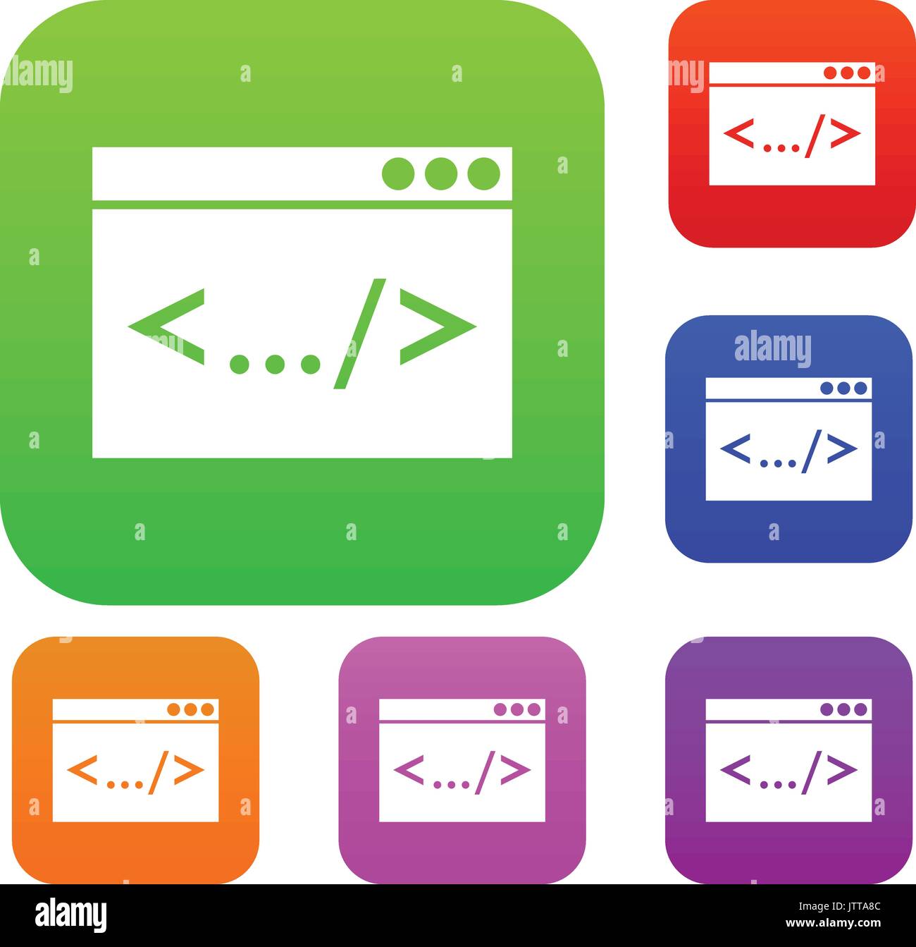 Code window set collection Stock Vector Image & Art - Alamy