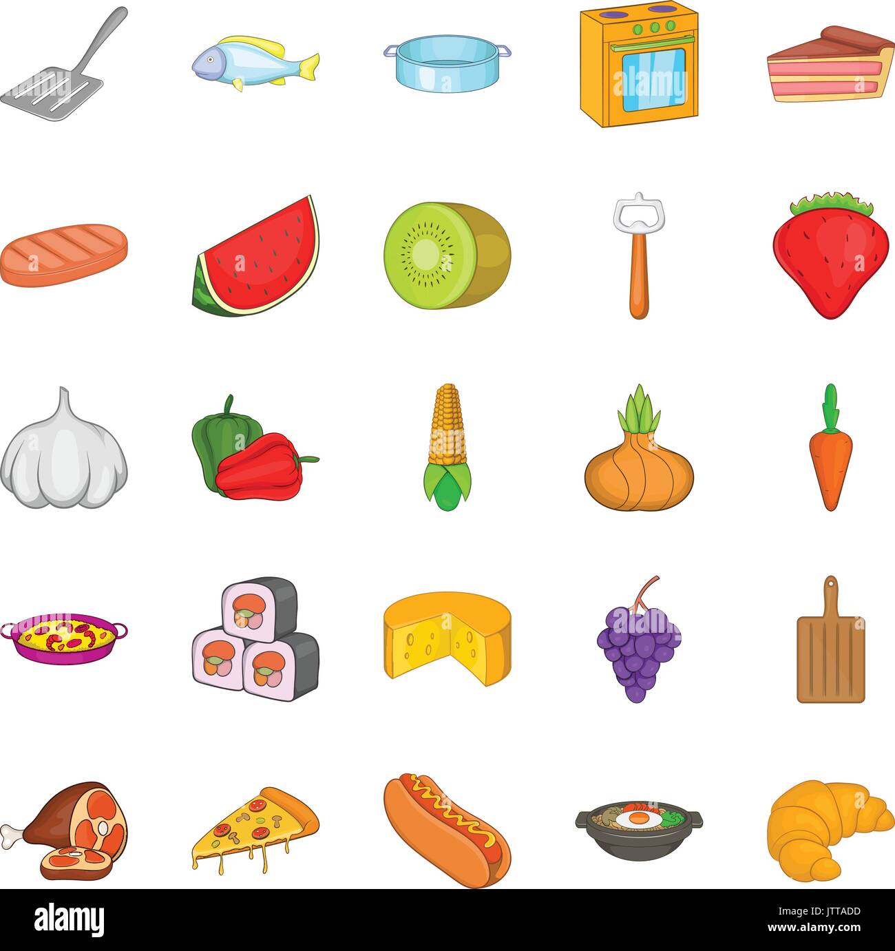 Galley icons set, cartoon style Stock Vector Image & Art - Alamy