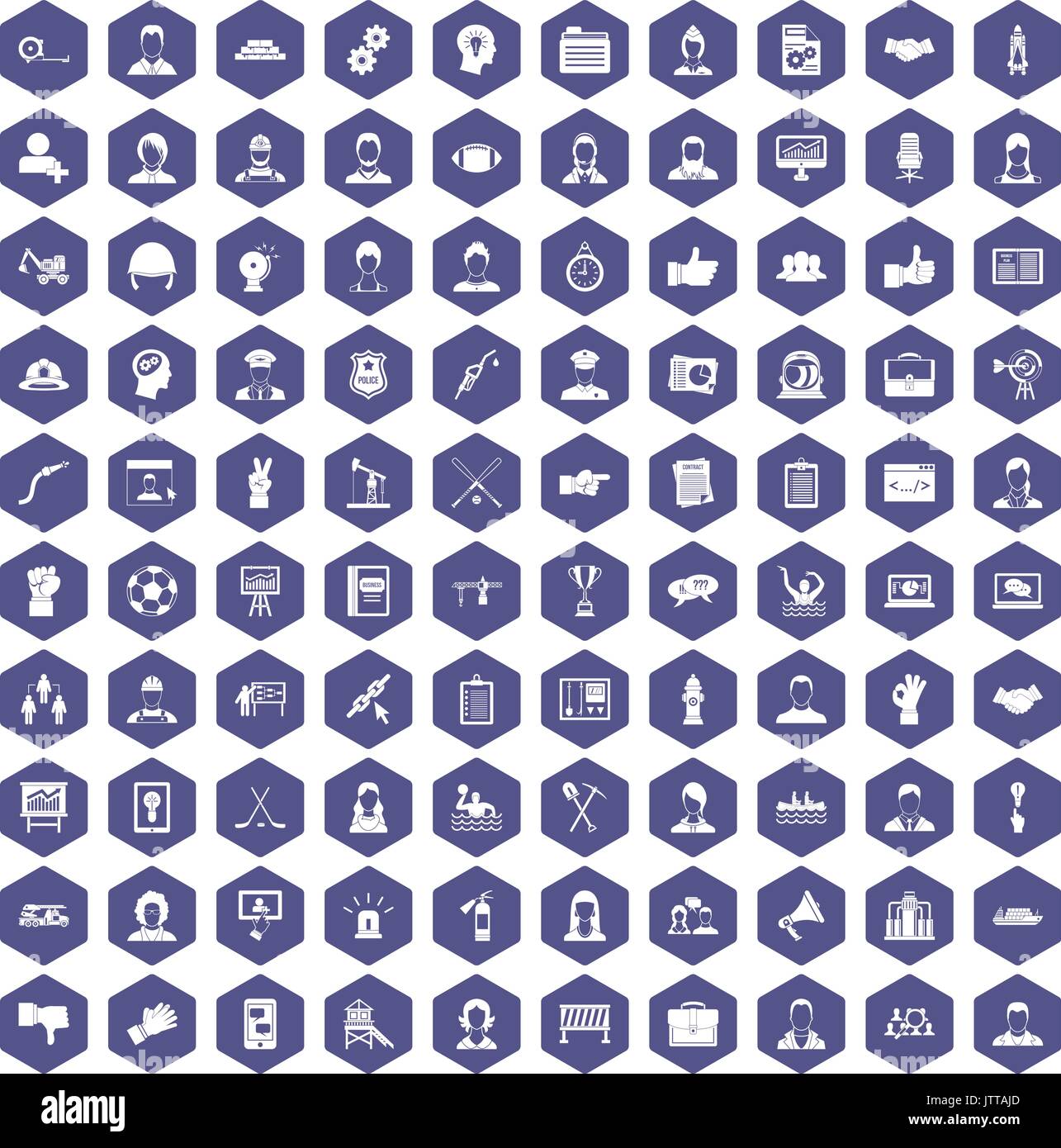 100 team work icons hexagon purple Stock Vector Image & Art - Alamy