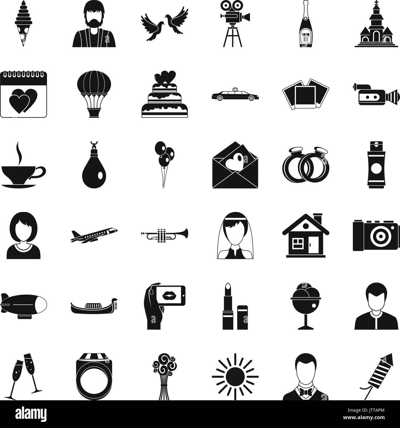 Great wedding icons set, simple style Stock Vector Image & Art - Alamy