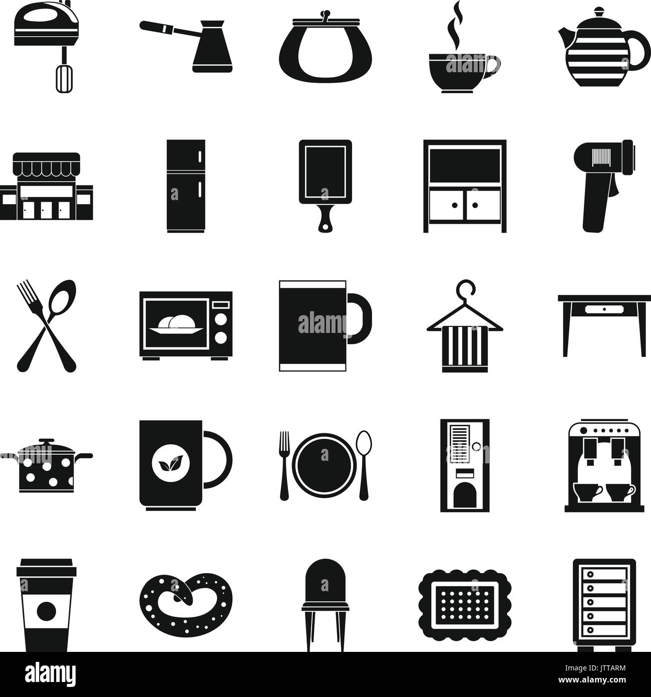 Kitchen icons set, simple style Stock Vector Image & Art - Alamy