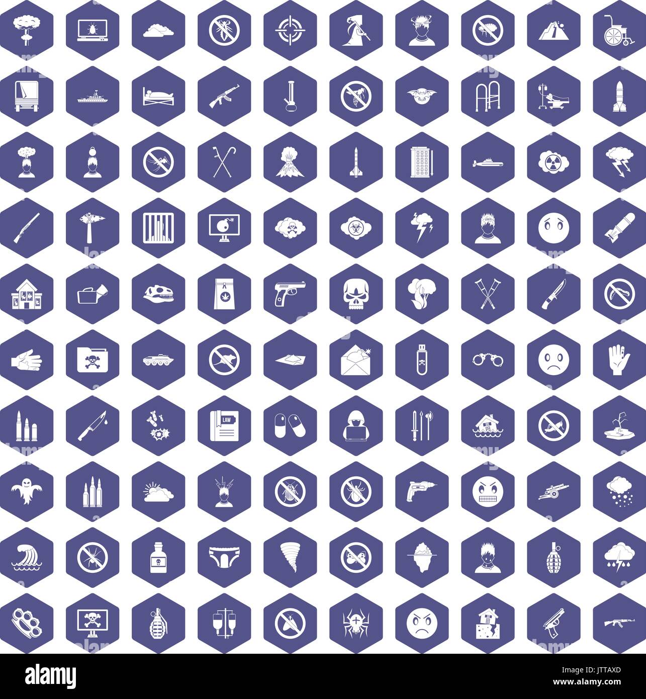 100 tension icons hexagon purple Stock Vector Image & Art - Alamy