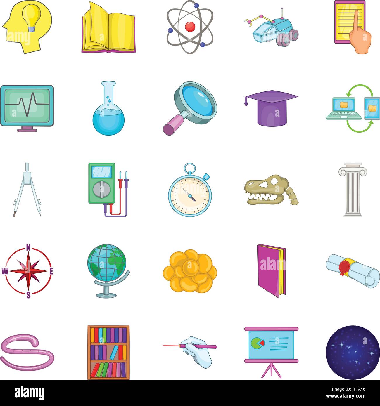 Getting knowledge icons set, cartoon style Stock Vector Image & Art - Alamy