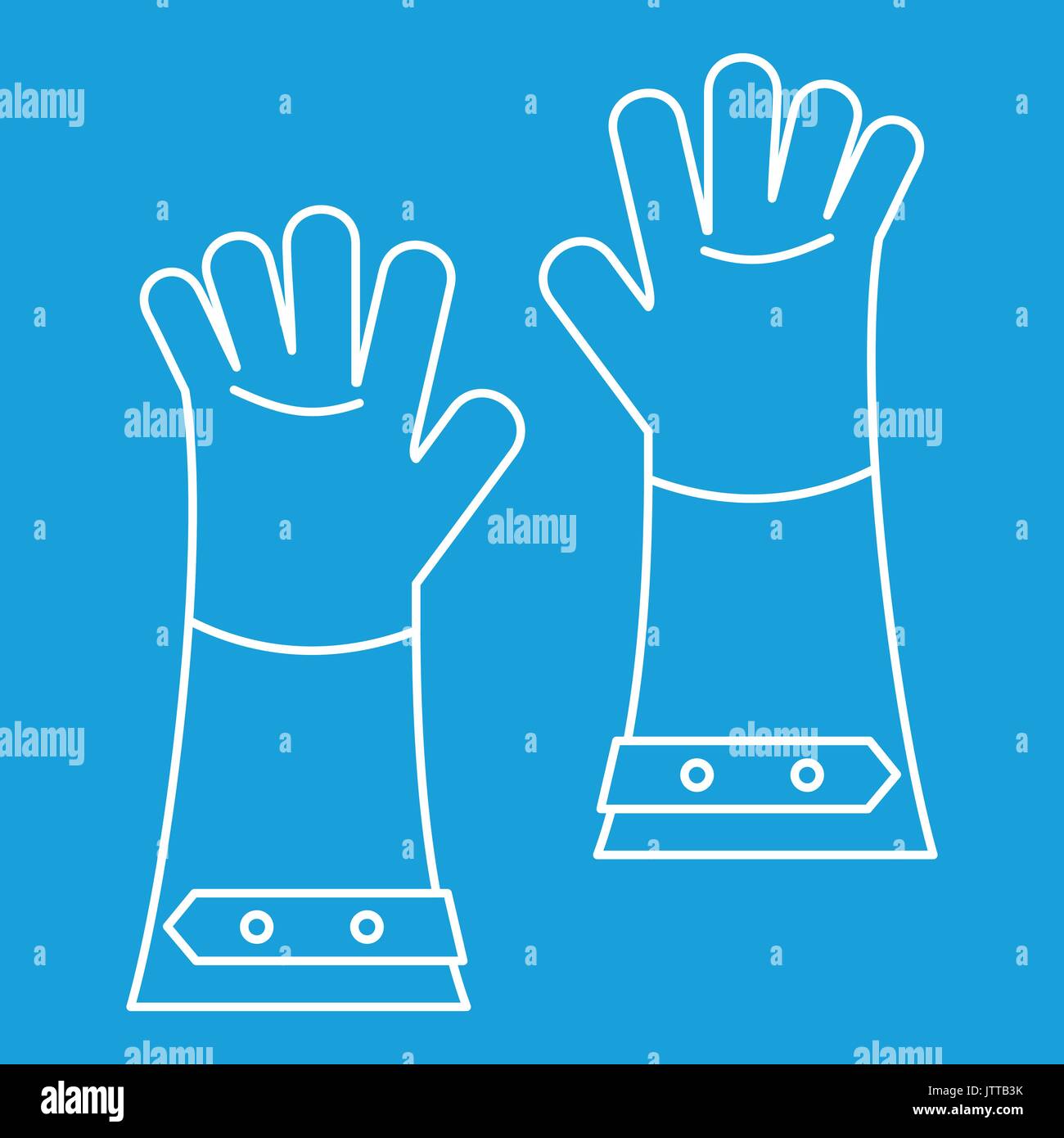 Heat resistant gloves for welding icon outline Stock Vector Image & Art ...