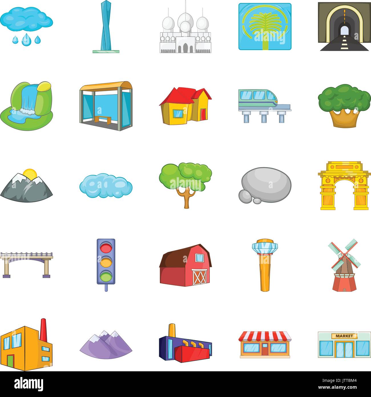 Scene icons set, cartoon style Stock Vector Image & Art - Alamy