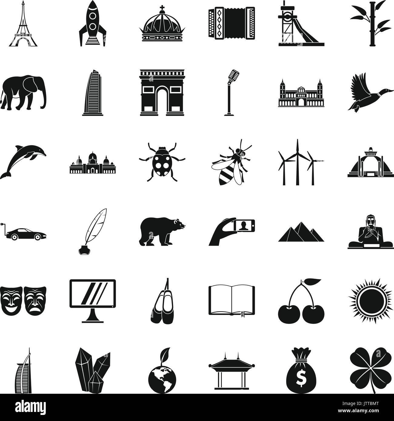 Big world icons set, simple style Stock Vector Image & Art - Alamy