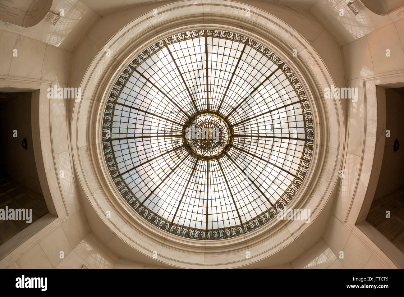 Round skylight at Rosehill Mausoleum in Chicago, Illinois Stock Photo ...