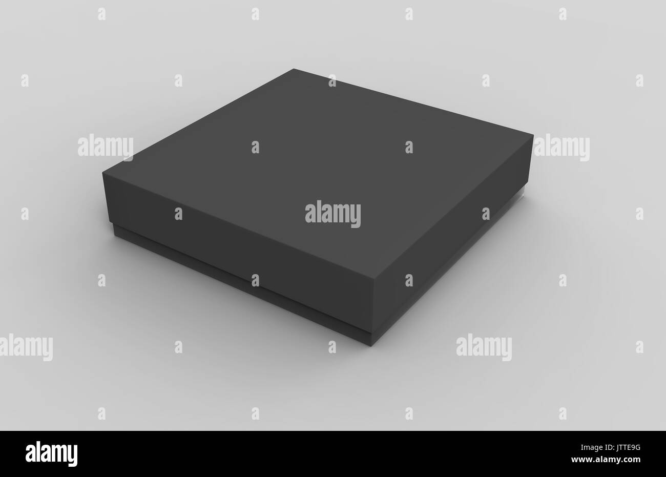Flat black box mockup, blank box template isolated on grey in 3d ...