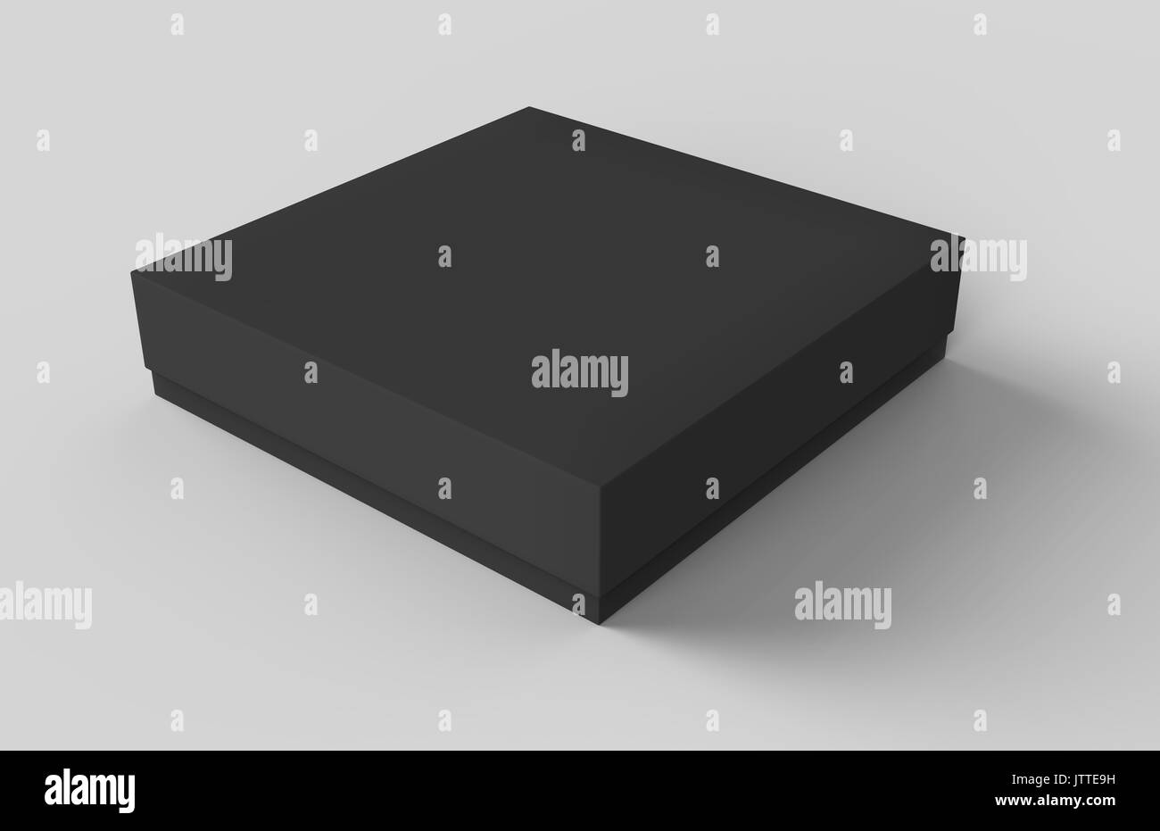 Flat black box mockup, blank box template isolated on grey in 3d ...