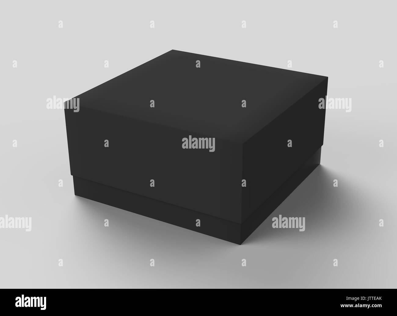 Flat black box mockup, blank box template isolated on grey in 3d ...