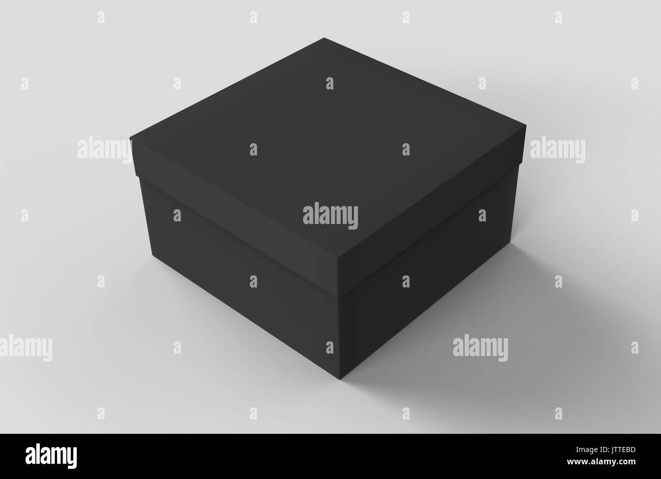 Flat black box mockup, blank box template isolated on grey in 3d ...