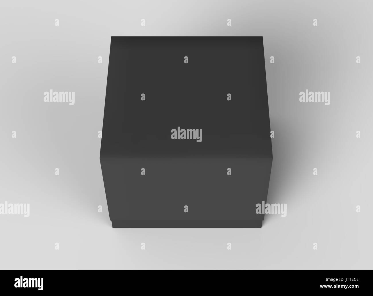 Black box cube mockup, blank box template isolated on grey in 3d ...