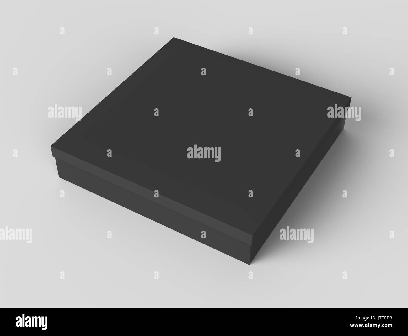 Flat black box mockup, blank box template isolated on grey in 3d ...