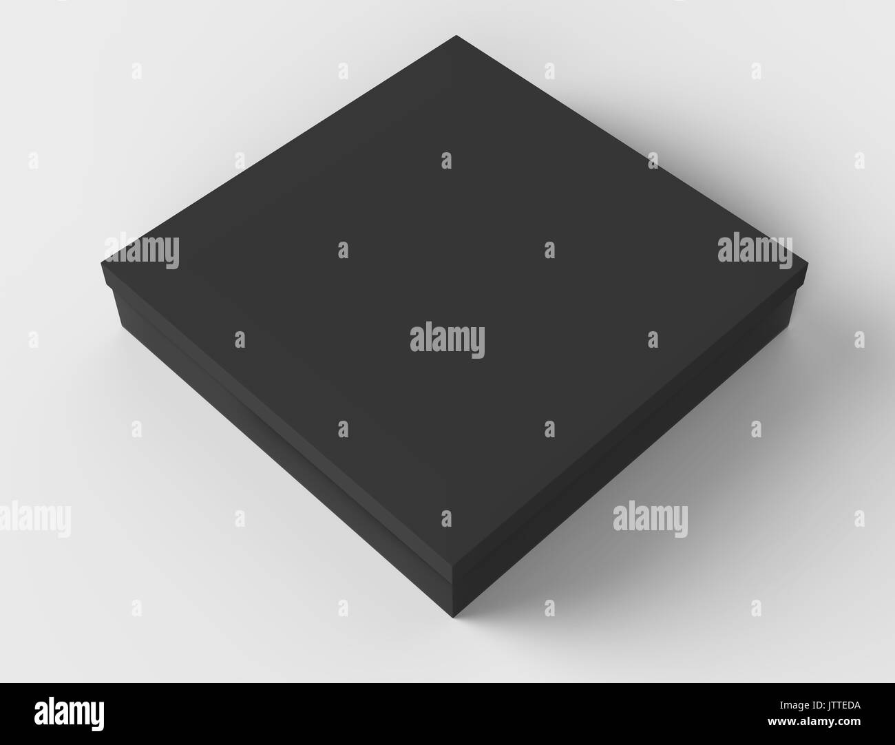 Flat black box mockup, blank box template isolated on grey in 3d ...