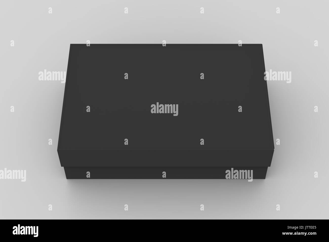 Flat black box mockup, blank box template isolated on grey in 3d ...