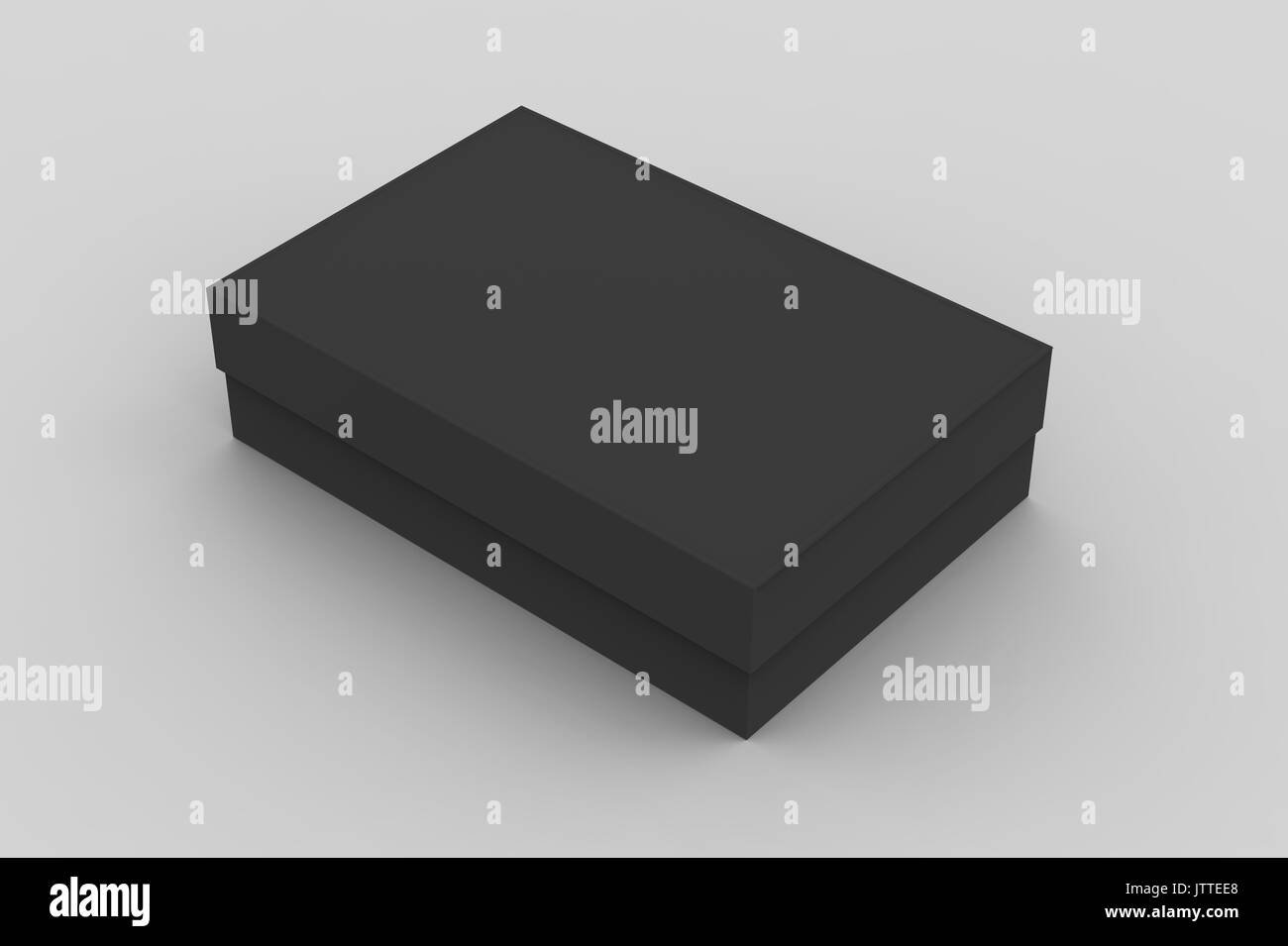 Flat black box mockup, blank box template isolated on grey in 3d ...