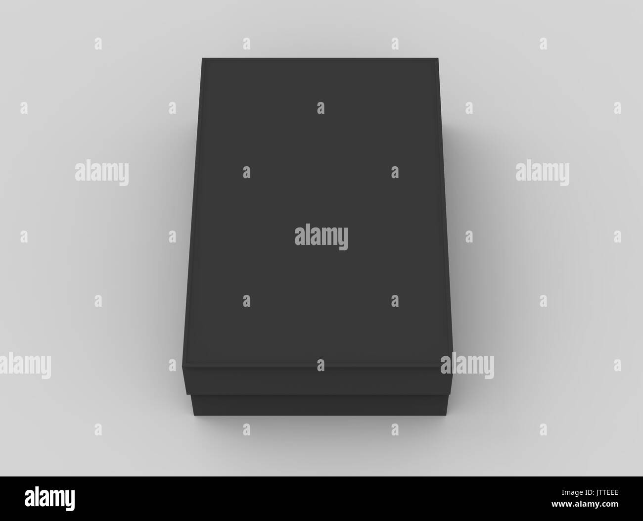 Flat black box mockup, blank box template isolated on grey in 3d ...