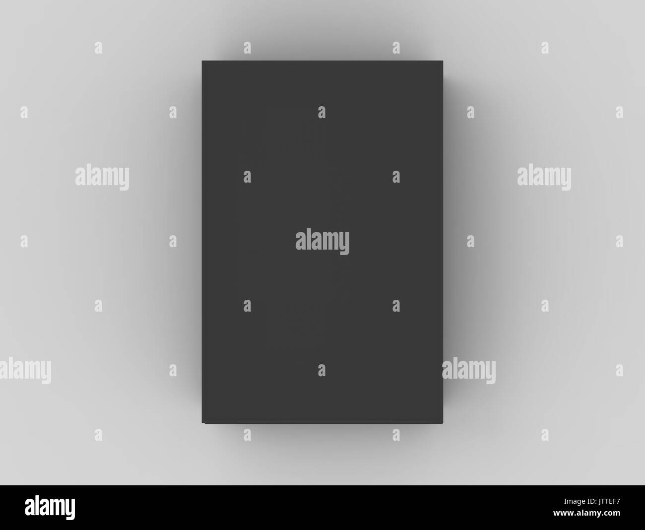 Flat black box mockup, blank box template isolated on grey in 3d ...