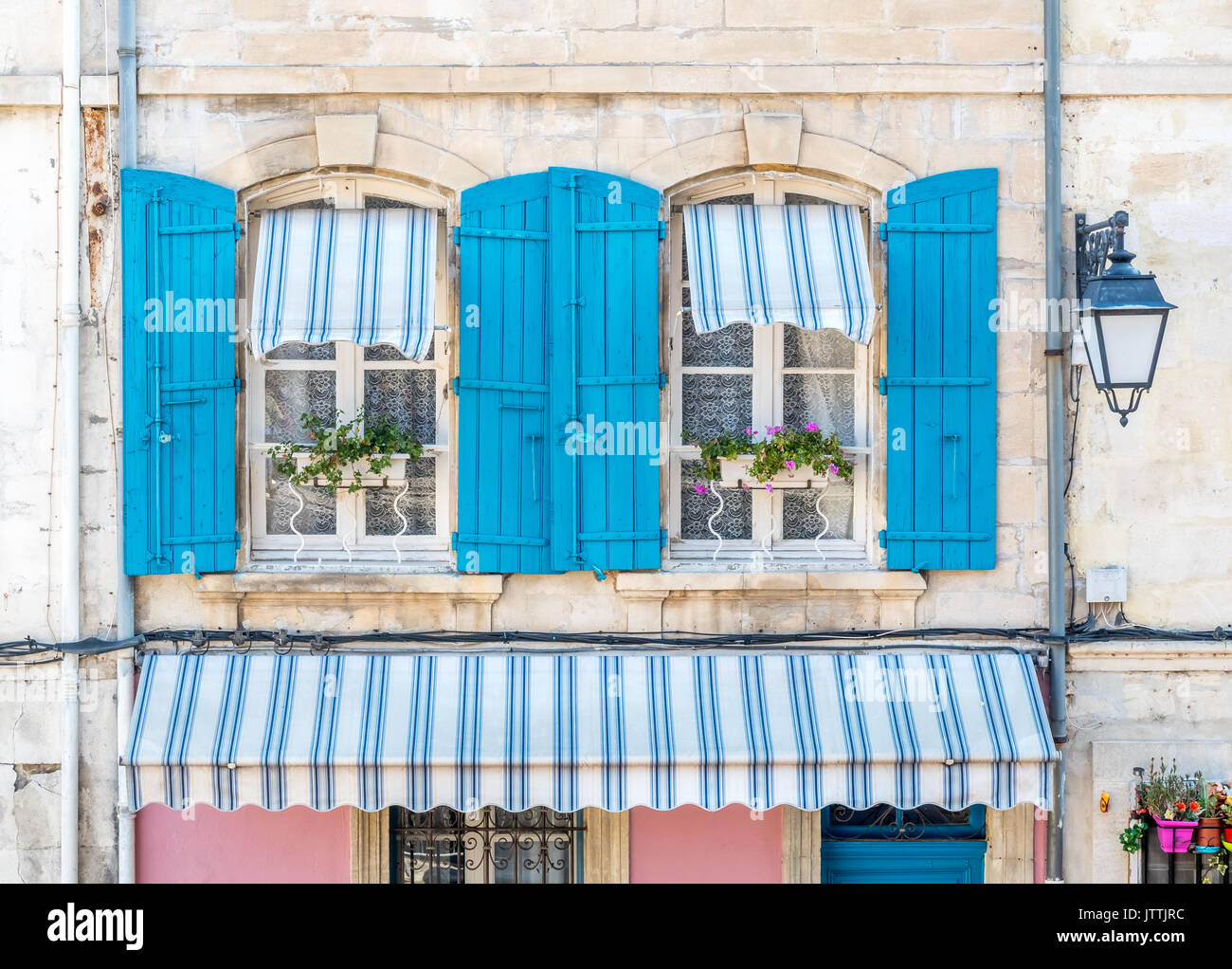 Wooden window in old classic European style building in France Stock ...