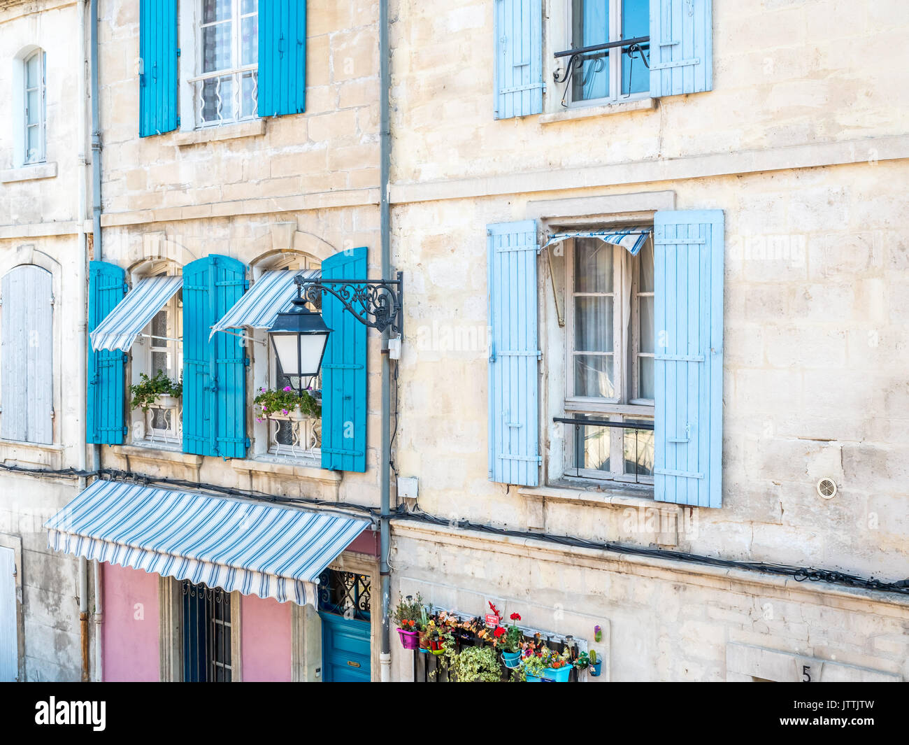 Wooden window in old classic European style building in France Stock ...