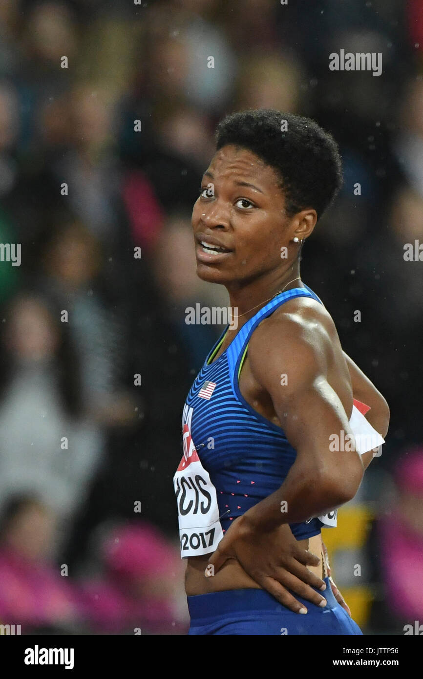 London, UK. 9 August 2017. Phyllis Francis (USA) wins the women's 400m ...