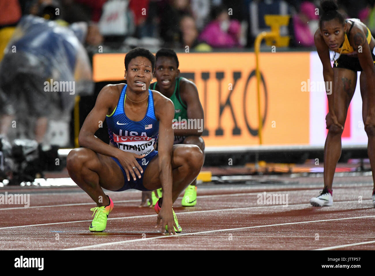 London, UK. 9 August 2017. Phyllis Francis (USA) wins the women's 400m ...