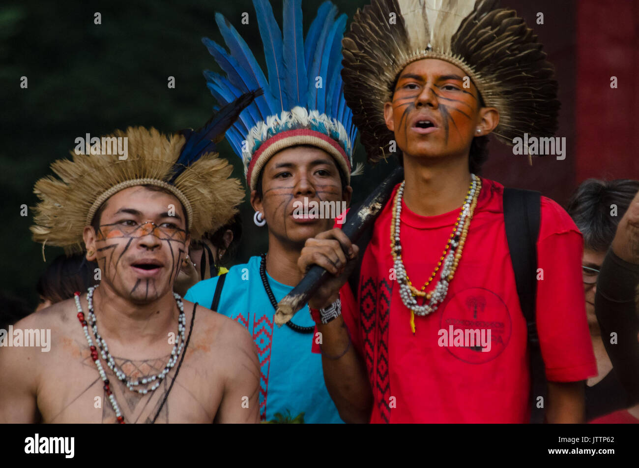 Sao Paulo, Brazil August 09, 2017: Indigenous national mobilization for ...