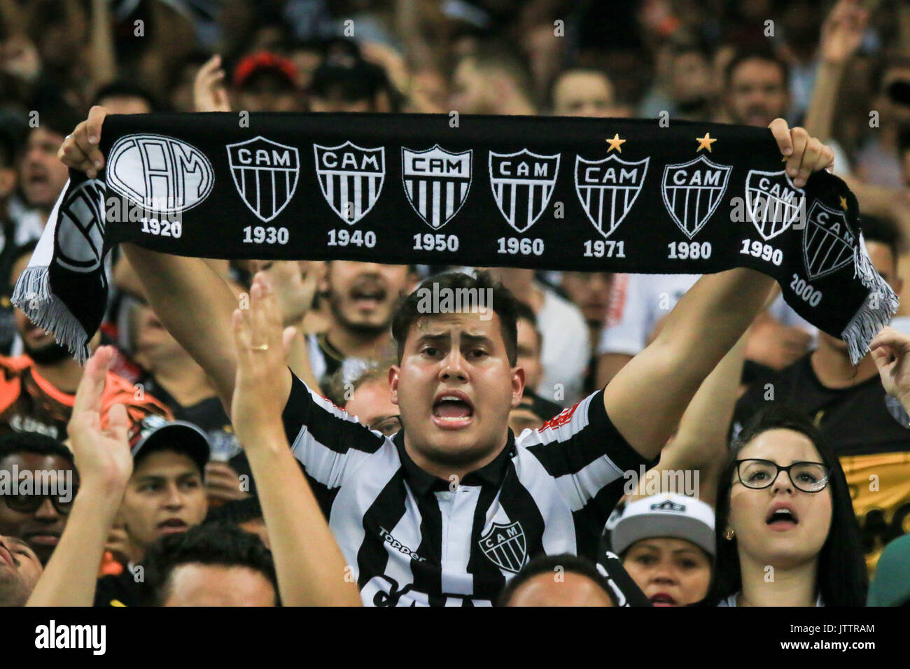 Belo Horizonte, Brazil. 09th Aug, 2017. MG cheer during Atletico MG x ...