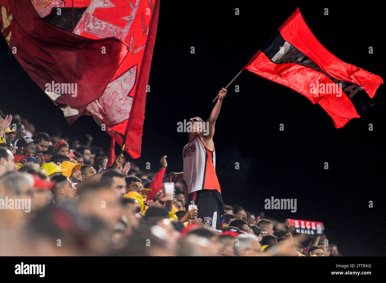 Rio De Janeiro, Brazil. 09th Aug, 2017. Flamengo fan during Flamengo vs ...