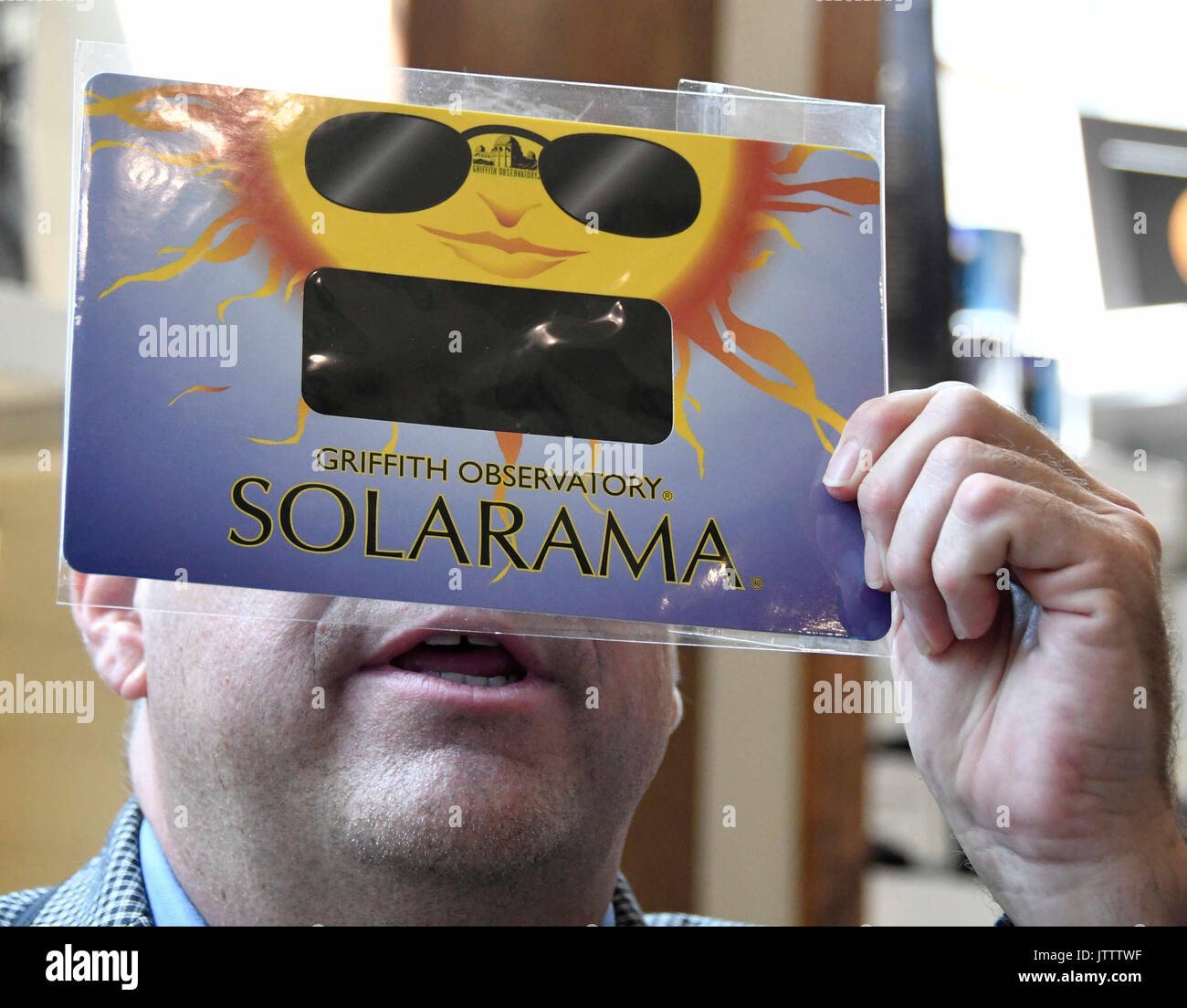 Los Angeles CA. 4th Aug, 2017. David Reitzel, astronomical lecturer at ...