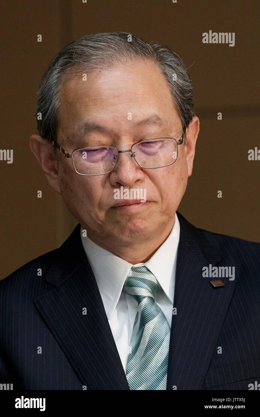 Tokyo, Japan. 10th August, 2017. Toshiba Corp. President Satoshi ...