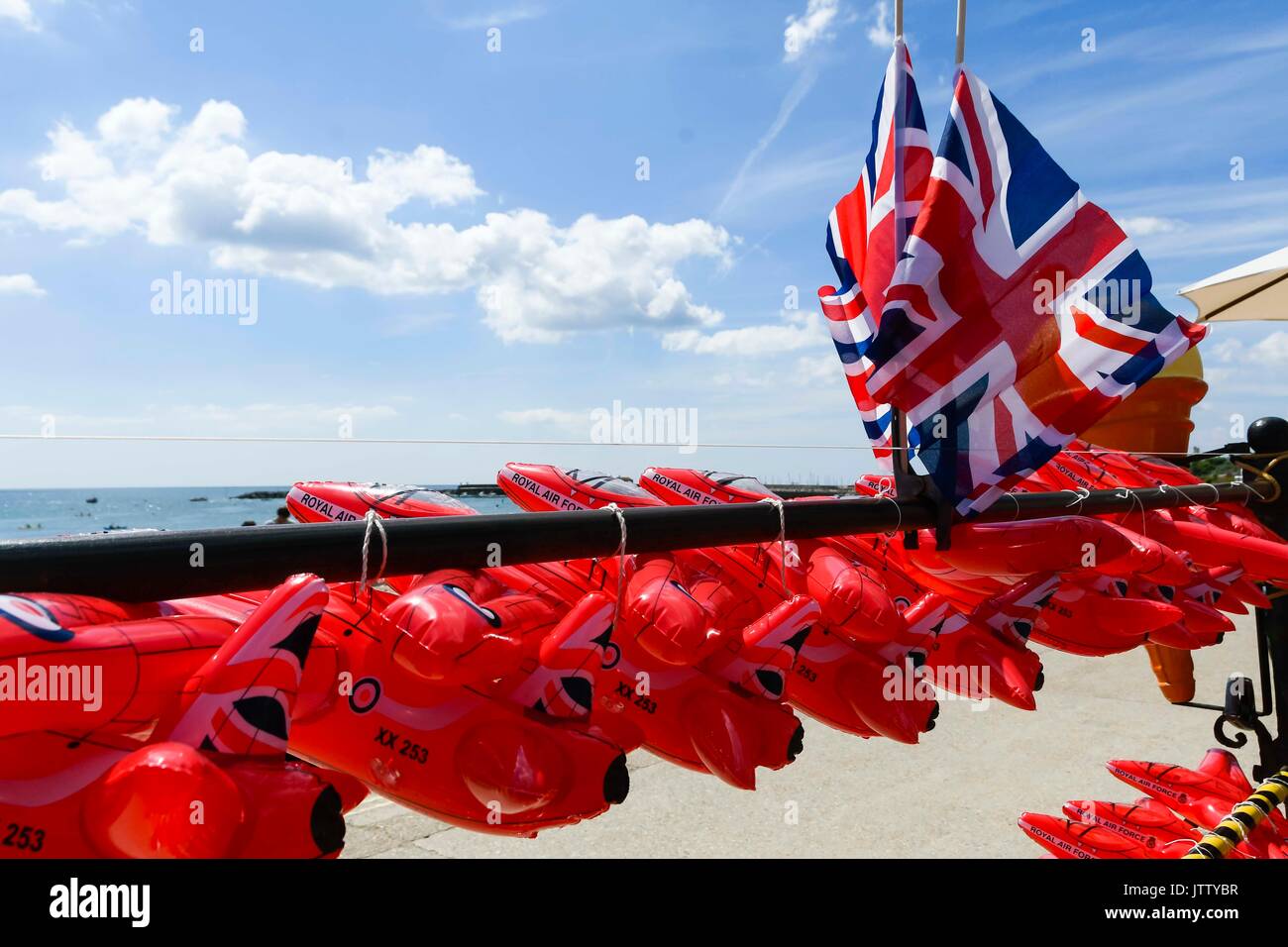 Lyme Regis, Dorset, UK. 10th August 2017. UK Weather. Inflatable Red ...