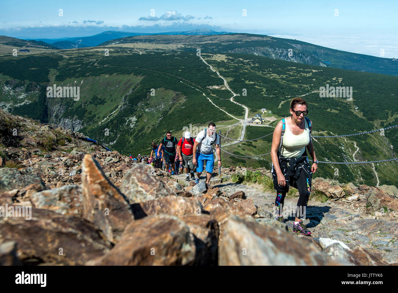 Pec Pod Snezkou, Czech Republic. 10th Aug, 2017. Tourists attend the St ...
