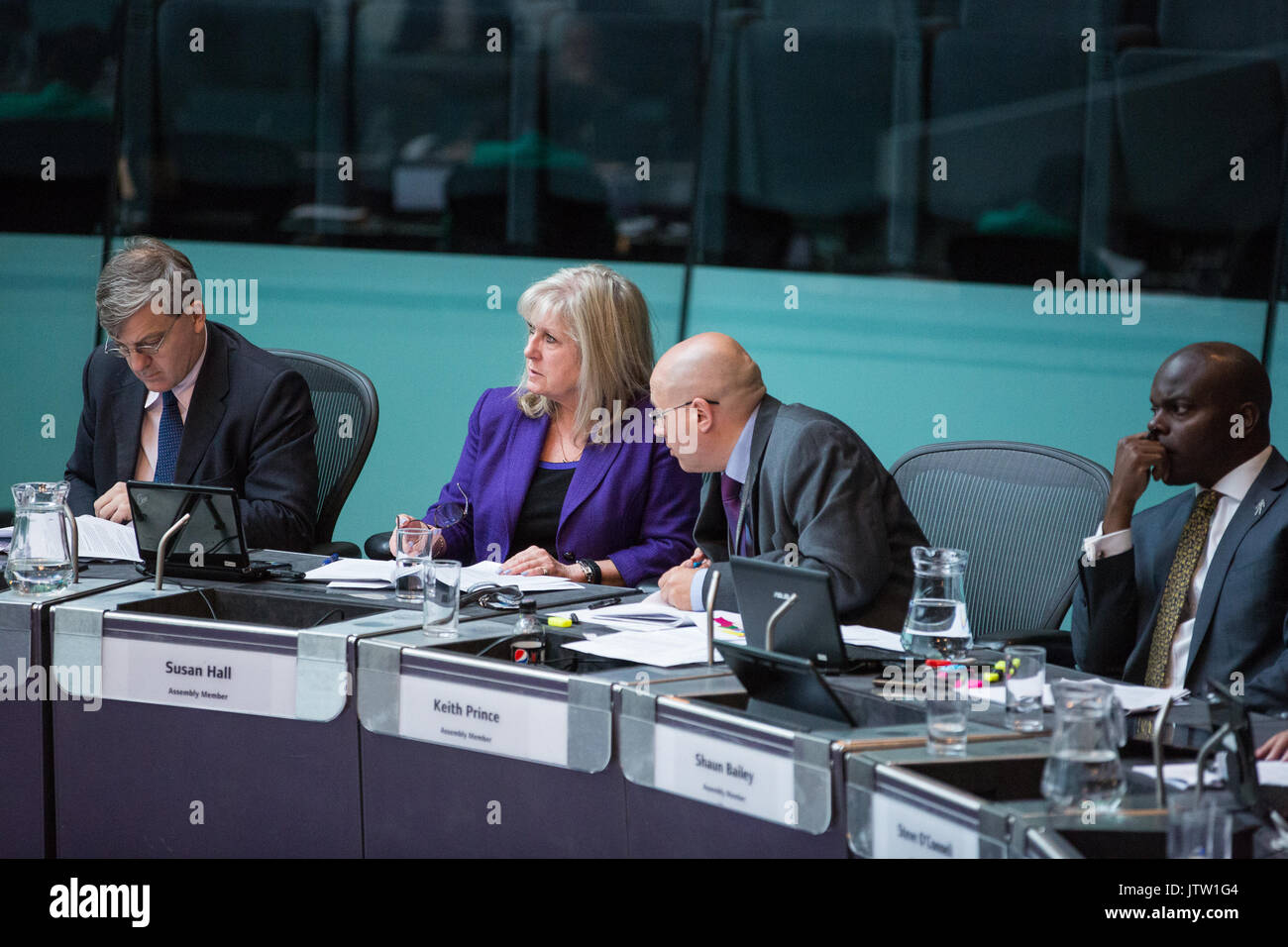 London, UK. 10th August, 2017. London Assembly Members Tony Devenish ...