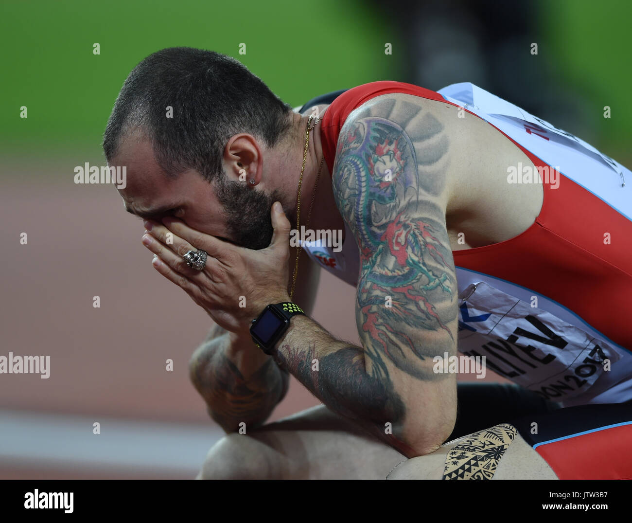 Ramil Guliyev, Turkey, winning mens 200 meter final in London at the ...