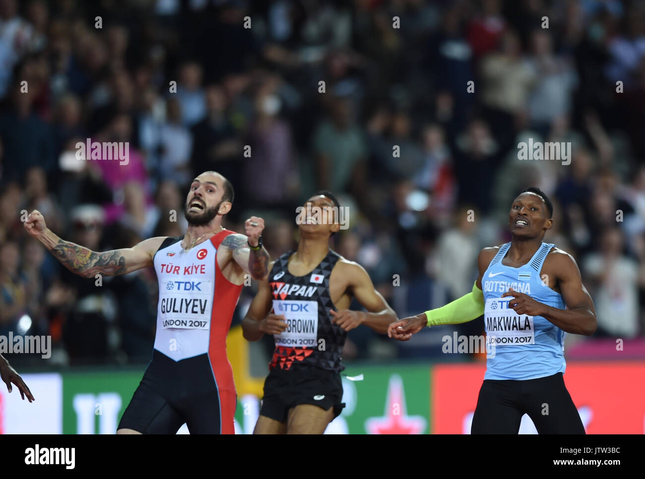 Ramil Guliyev, Turkey, winning mens 200 meter final in London at the ...