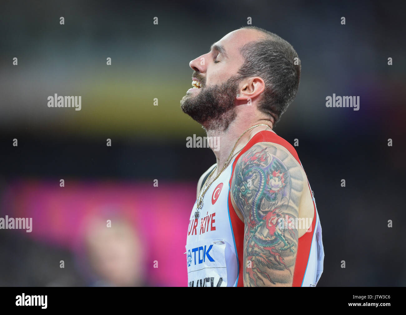 London, UK. 10th Aug, 2017. Ramil Guliyev, Turkey, winning mens 200 ...