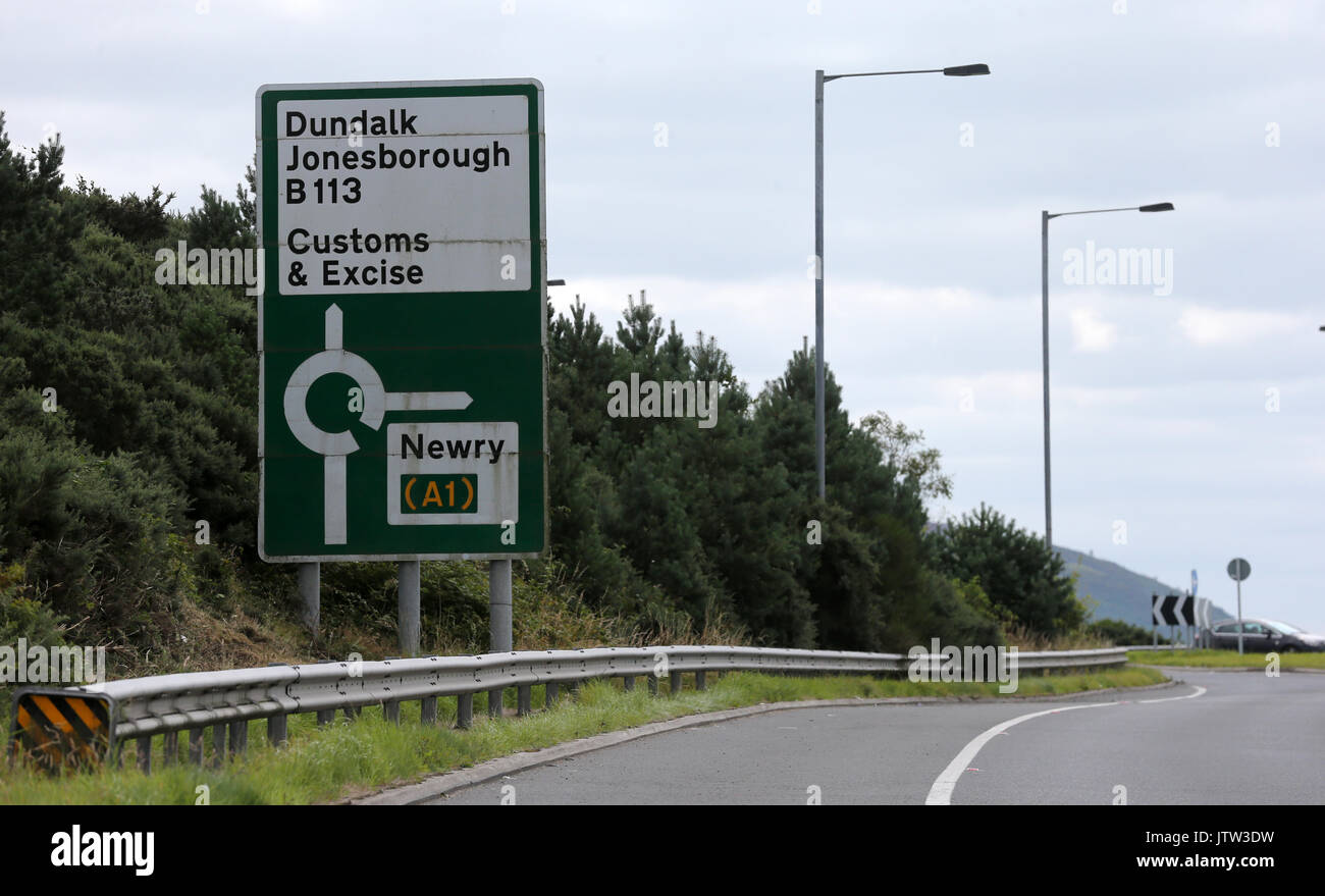 Newry, Northern Ireland. 10th August 2017. An old sign for Customs and ...